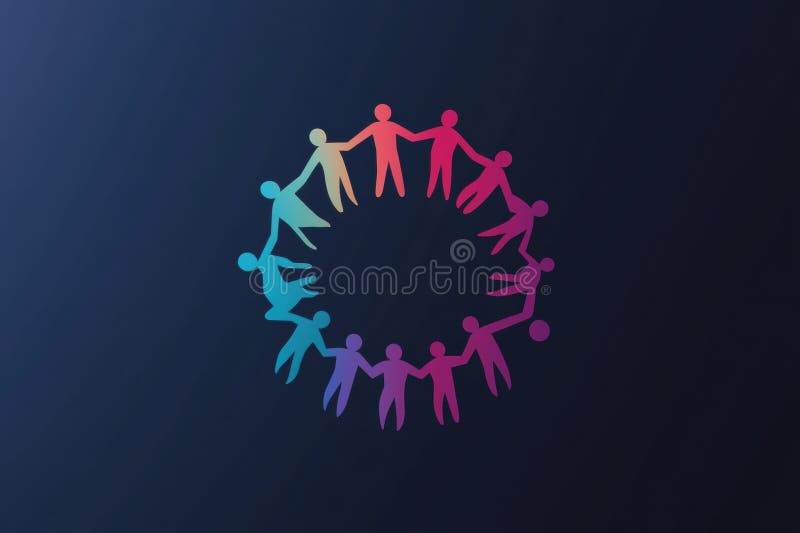 Modern Logo of Human Figures Creating a Unity Symbol with Gradient ...