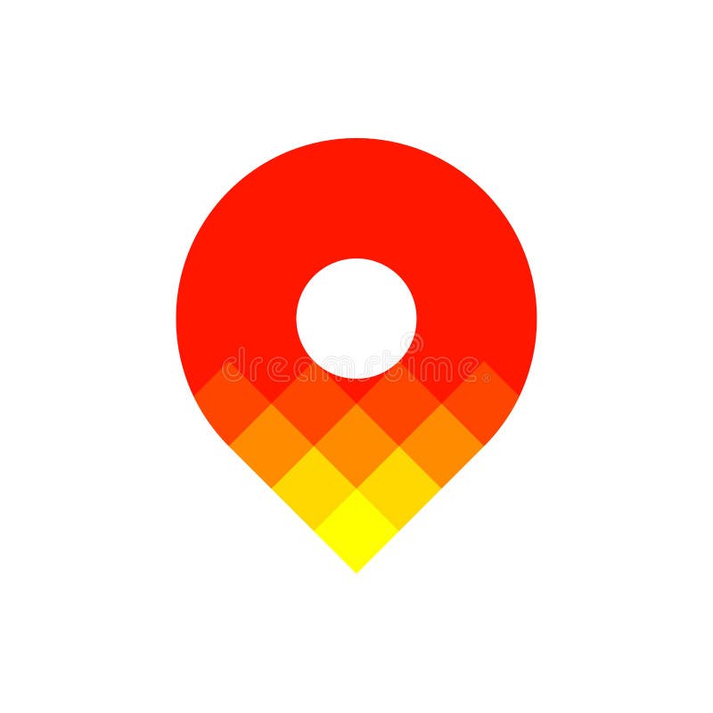 Modern Logo Mark Template or Icon of Colorful Map Location Pin Stock ...