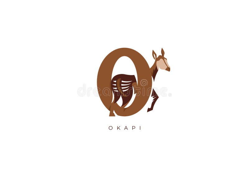 OKAPI O MONOGRAM, VECTOR LOGO, WHITE BACKGROUND Stock Vector ...