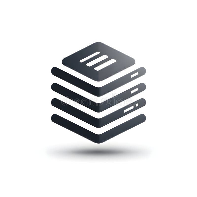 Modern Logo Representing a Data Center with Stacked Servers, Symbolizing Data Storage ...