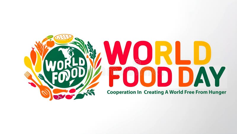The Modern Logo Says World Food Day Stock Illustration - Illustration ...