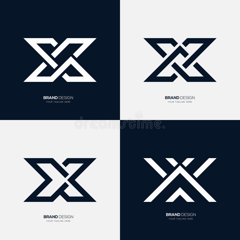 Modern X Logo Set Minimal Lettermark Collection Design Stock Vector ...