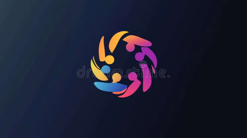 Modern Logo Showcasing Human Figures in a Circular Design Representing ...