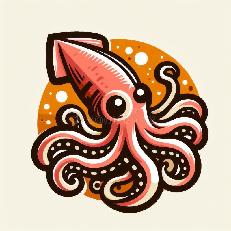 Modern Logo Squid Vector Vibrant Color Stock Illustration ...