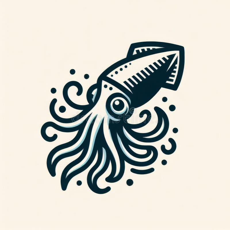 Modern Logo Squid Vector Vibrant Color Stock Illustration ...