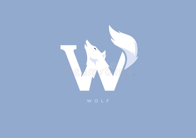 WOLF W MONOGRAM, VECTOR LOGO Stock Vector - Illustration of wild ...