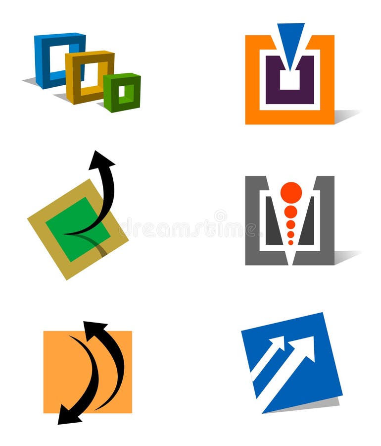 Modern logos square stock vector. Illustration of bright - 11870832