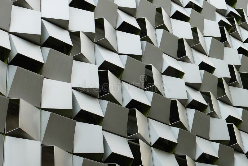 Modern Looking Faceted Building Stock Image - Image of aluminum ...