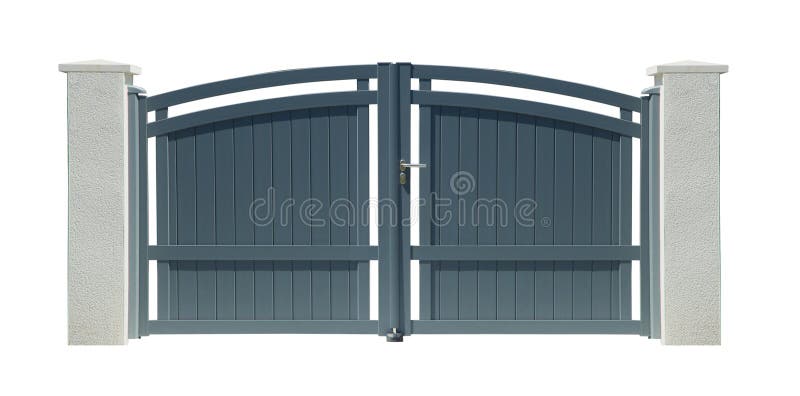 Modern-looking Grey Aluminium Gate Stock Photo - Image of aluminum ...