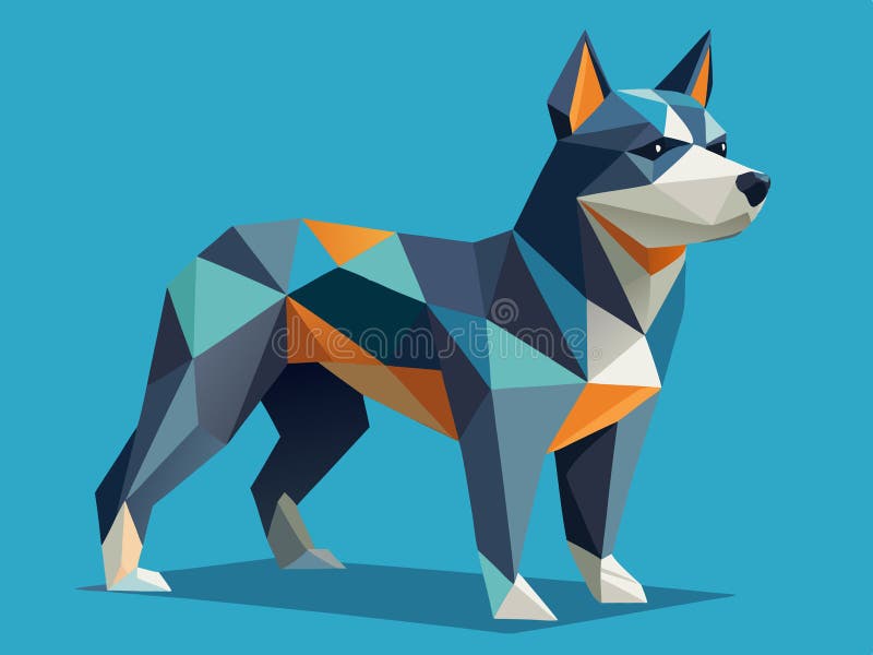 Low Poly Art Dog Background - Geometric Canine Design for Modern and ...