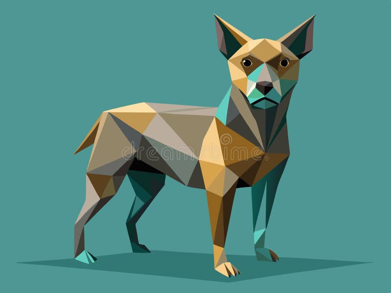Low Poly Art Dog Background - Geometric Canine Design for Modern and ...