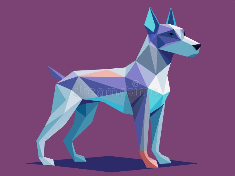Low Poly Art Dog Background - Geometric Canine Design for Modern and ...