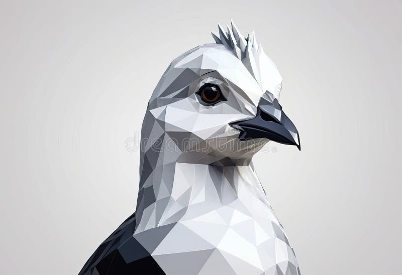 A Modern Low-poly Digital Illustration of a Bird Chick Stock ...