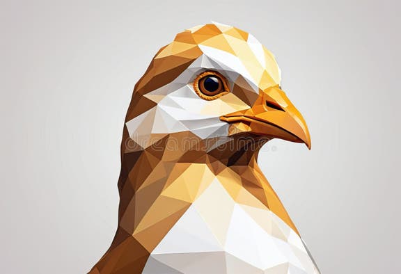 A Modern Low-poly Digital Illustration of a Bird Chick Stock ...