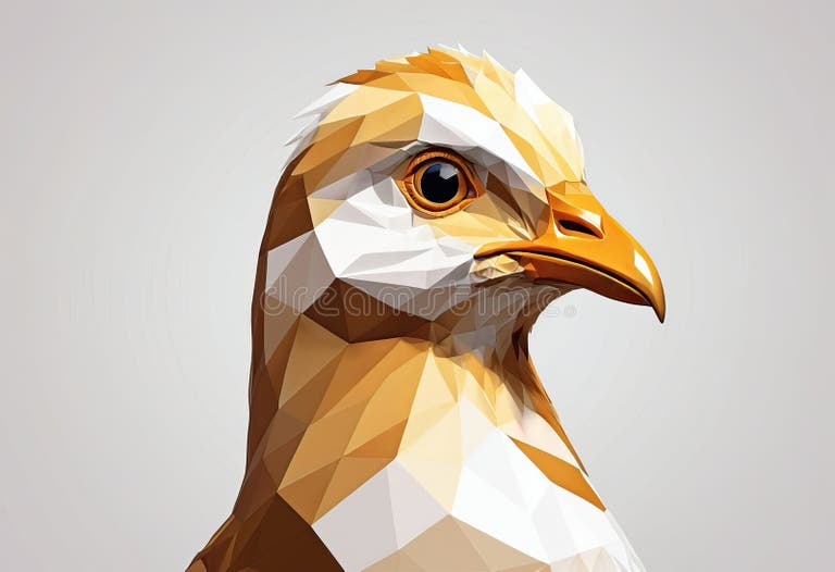 A Modern Low-poly Digital Illustration of a Bird Chick Stock ...