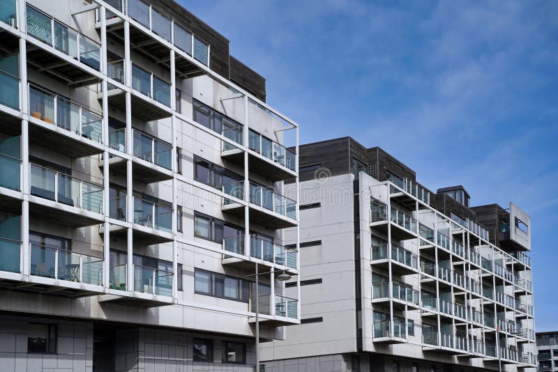 Modern Low-rise Apartment Building Stock Image - Image of modern, glass ...