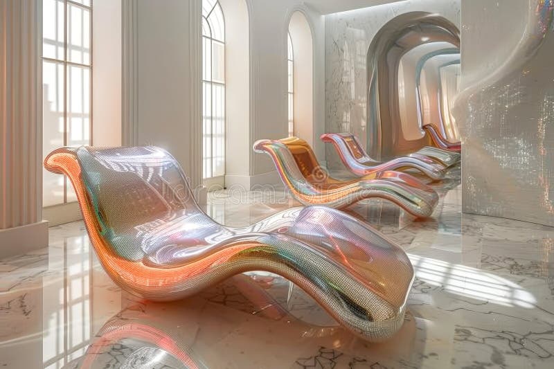 Modern Luminous Sculpture in a Bright Interior Space. Stock Photo ...