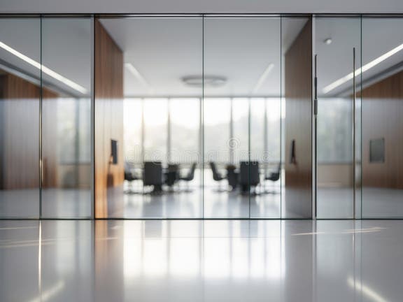 Modern Luxurious Conference Room Large Glass Wall Separating Panel ...