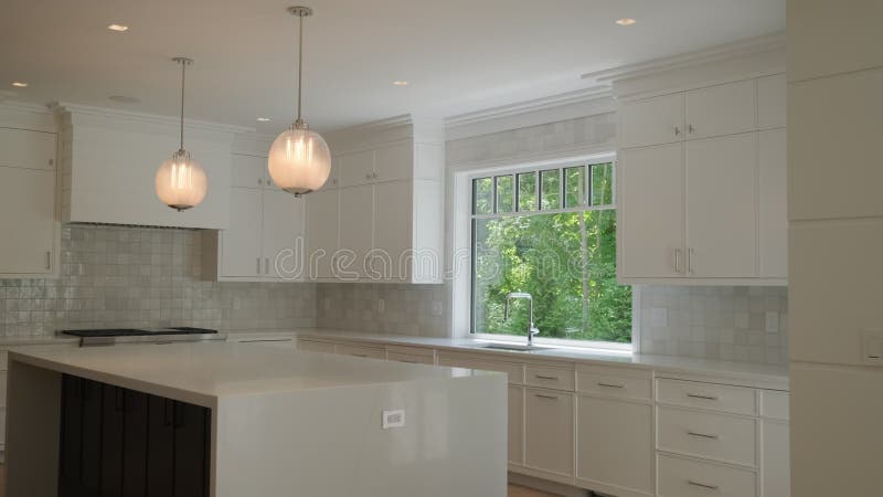 Modern Luxurious Kitchen Interior Design, Move Camera Footage Stock ...