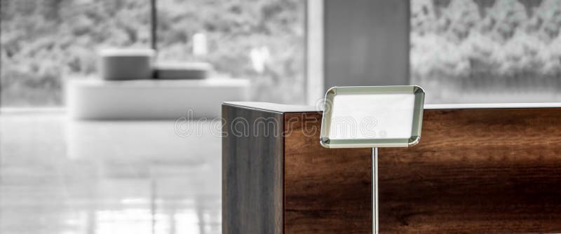 Modern and Luxurious Offices Lobby Interior Area. Long Reception Desk ...