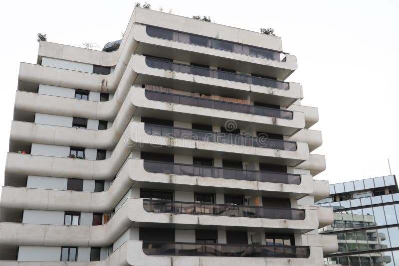 Modern, Luxury Apartment Building Outdoor Stock Image - Image of metal ...