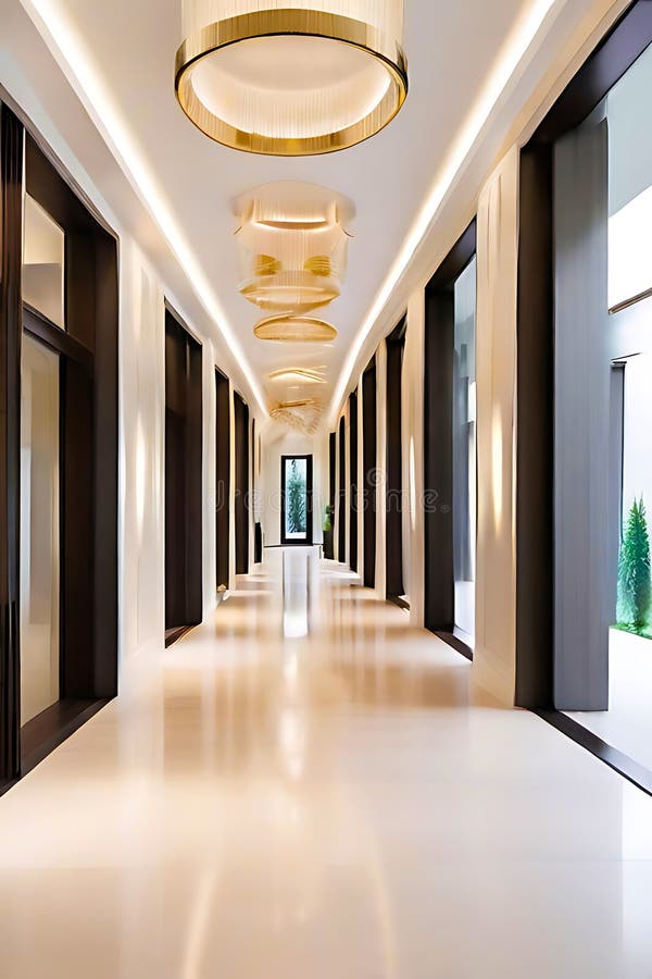 Modern Luxury Beautiful Big Bright Hallway. Generative AI Stock ...