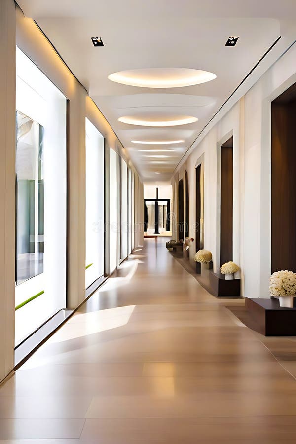 Modern Luxury Beautiful Big Bright Hallway. Generative AI Stock ...