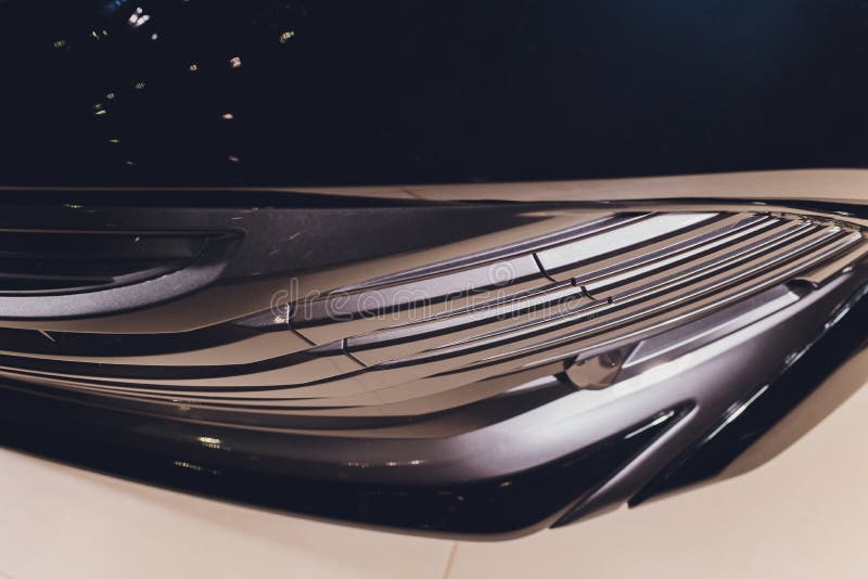 Modern Luxury Car Close-up of Grille Close-up. Stock Image - Image of ...