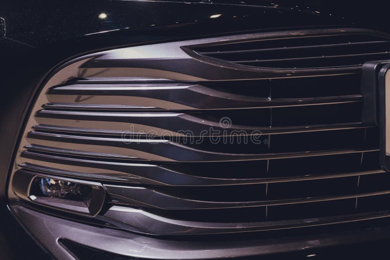 Modern Luxury Car Close-up of Grille Close-up. Stock Photo - Image of ...