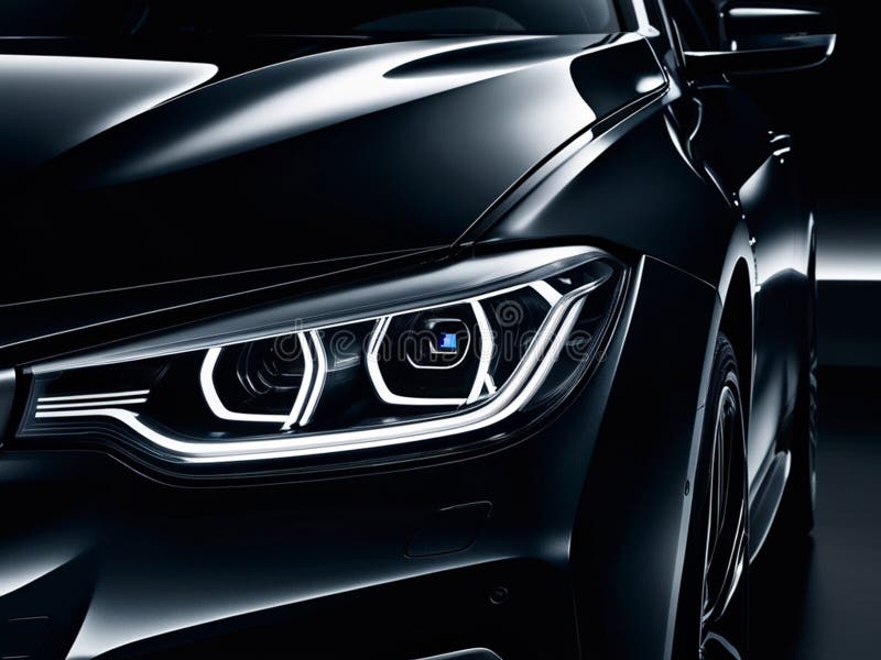 Modern Luxury Car Headlight Closeup. 3D Rendering Stock Illustration ...
