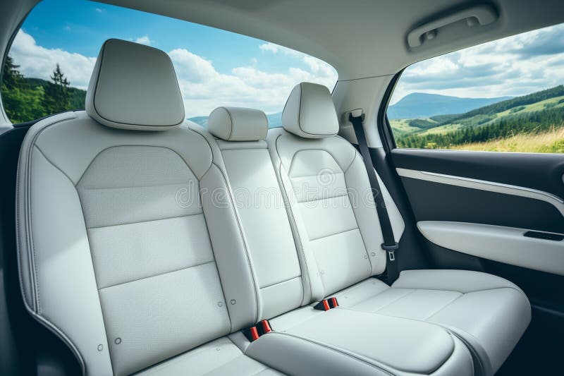 Modern Luxury Car Interior. Leather Seats. Car Detailing Stock ...