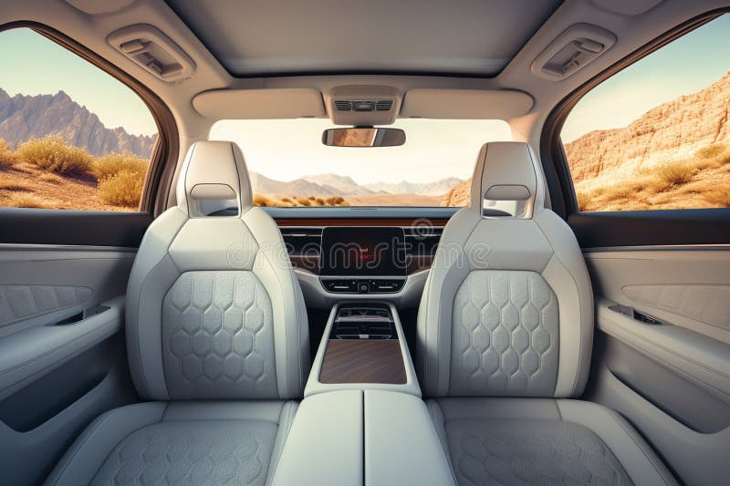 Modern Luxury Car Interior. Leather Seats. Car Detailing Stock ...