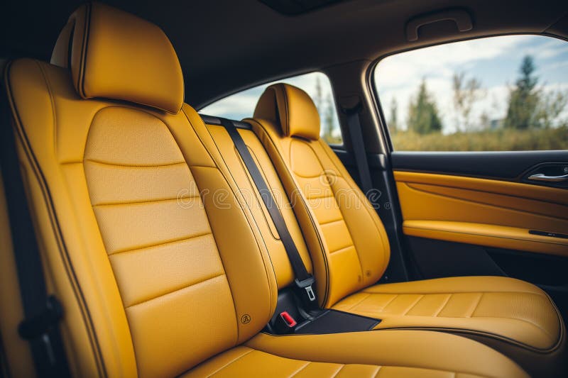 Modern Luxury Car Interior. Leather Seats. Car Detailing Stock ...