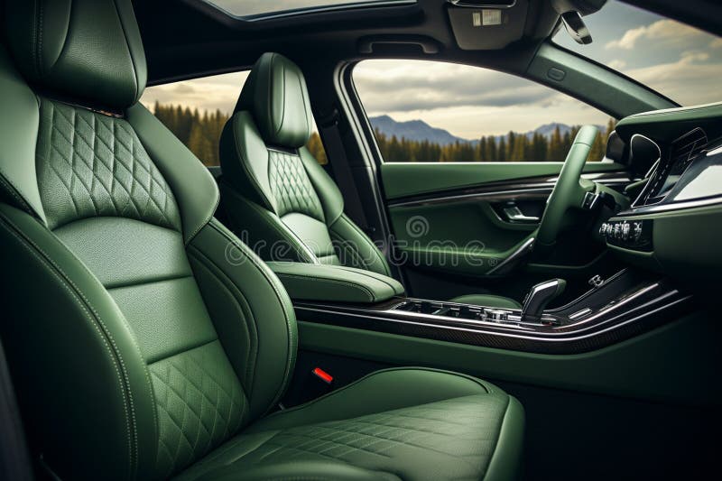 Modern Luxury Car Interior. Leather Seats. Car Detailing Stock ...
