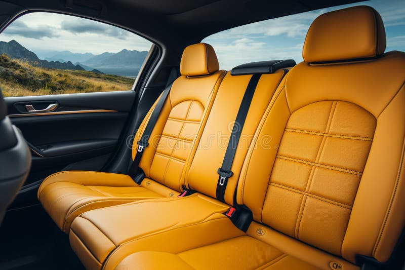 Modern Luxury Car Interior. Leather Seats. Car Detailing Stock ...