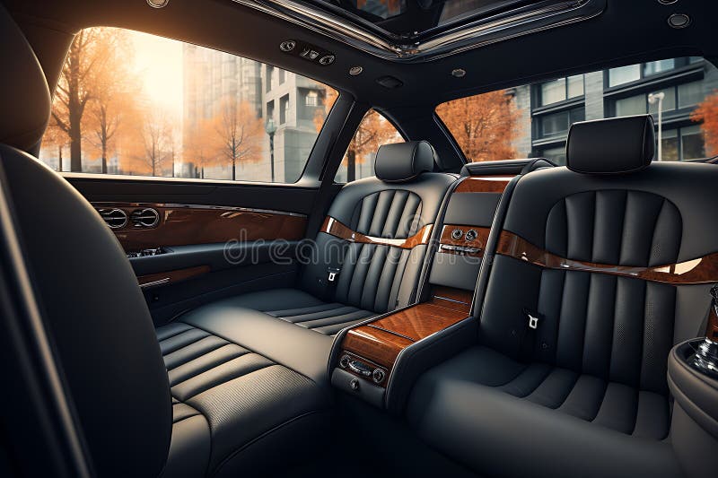 Modern Luxury Car Interior. Interior of Prestige Modern Car ...