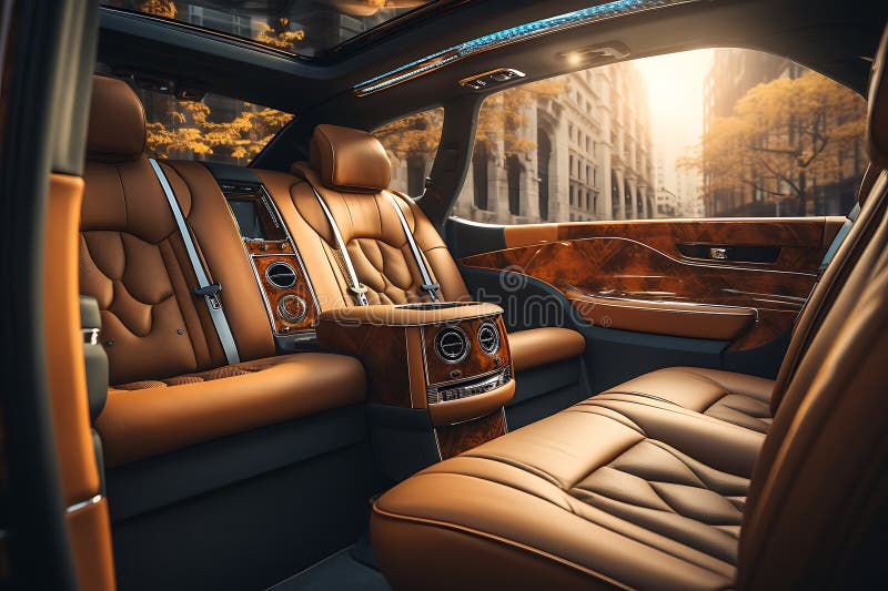 Modern Luxury Car Interior. Interior of Prestige Modern Car ...