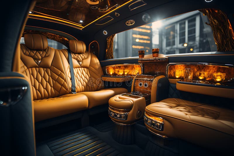 Modern Luxury Car Interior. Interior of Prestige Modern Car ...