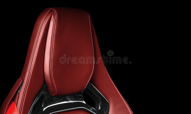 Modern Luxury Car Red Leather Interior. Interior of Prestige Modern Car ...