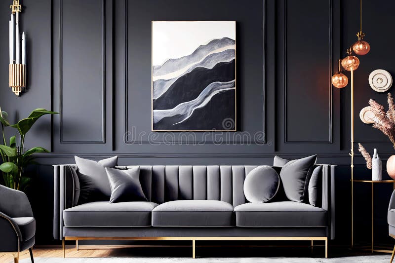 Modern Luxury Chic Style Living Room. Generative Ai Stock Illustration ...