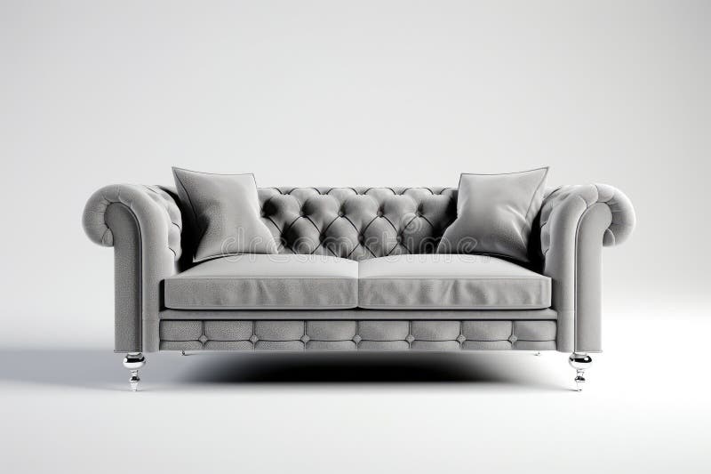 Modern Couch on White Background, AI Generated Stock Illustration ...