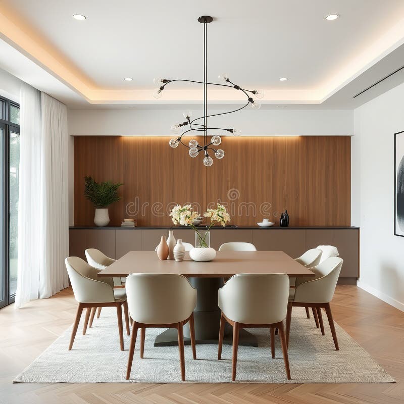 Modern Luxury Dining Room Interior. Stock Illustration - Illustration ...