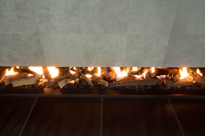 Modern and Luxury Fireplace, Close Up, Modern Design Stock Photo ...