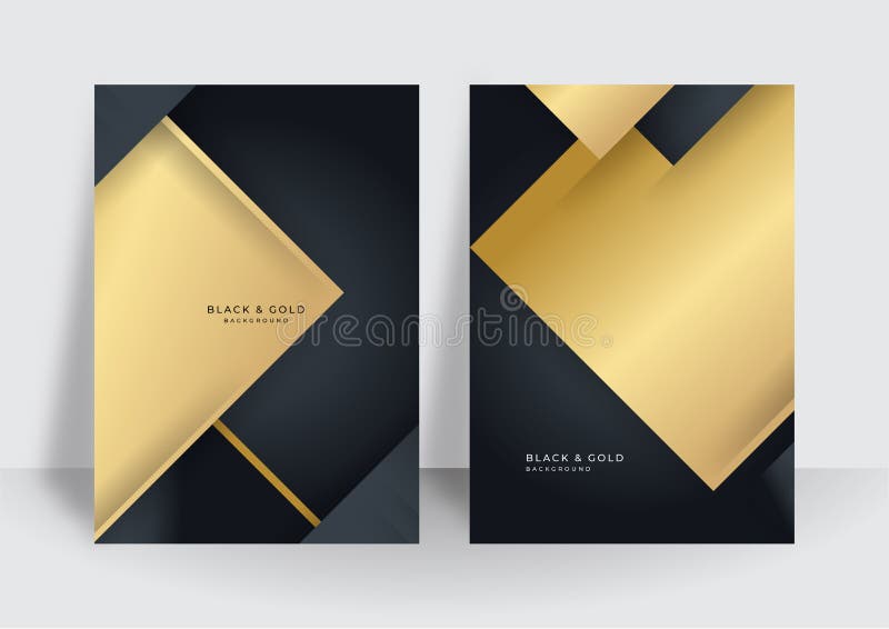 Modern Luxury Gold Black Cover Design Background Stock Illustration ...