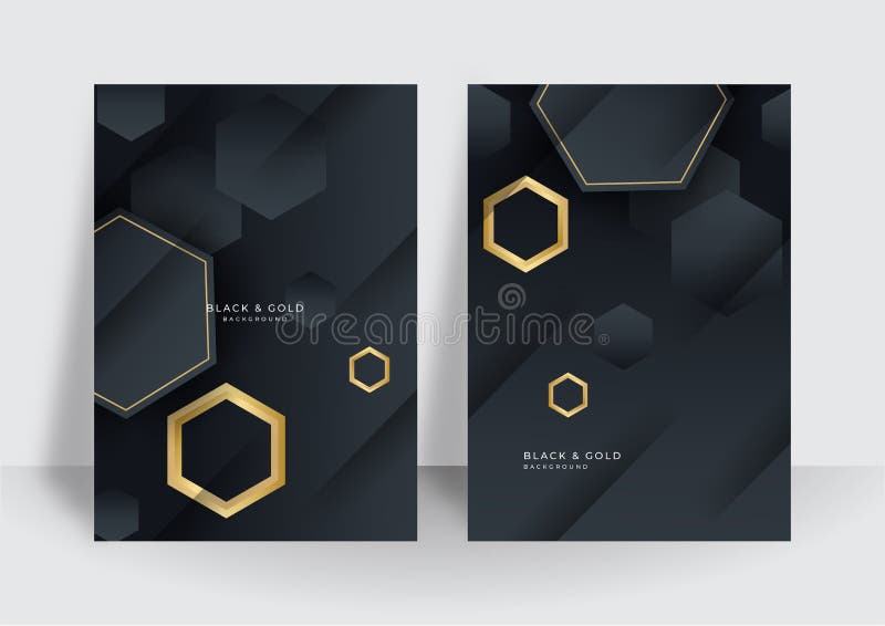 Modern Luxury Gold Black Cover Design Background Stock Illustration ...