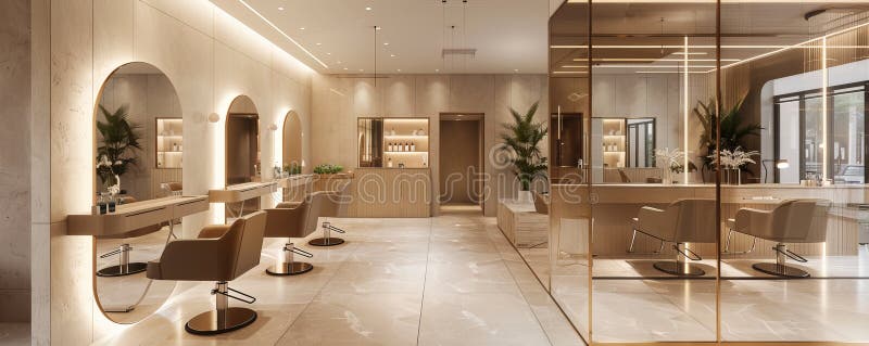 Modern Luxury Hair Salon Interior with Stylish Decor Stock Photo ...