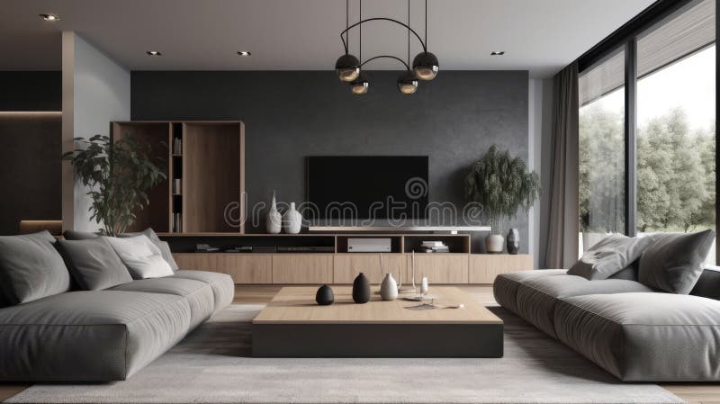 Modern Luxury Home Interor, Minimalistic Design. AI Generated Stock ...