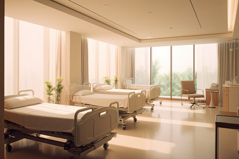 A Modern Luxury Hospital Room, Interior of Modern Hospital Room, Generative Ai Stock ...