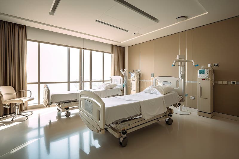 A Modern Luxury Hospital Room, Interior of Modern Hospital Room, Generative Ai Stock ...