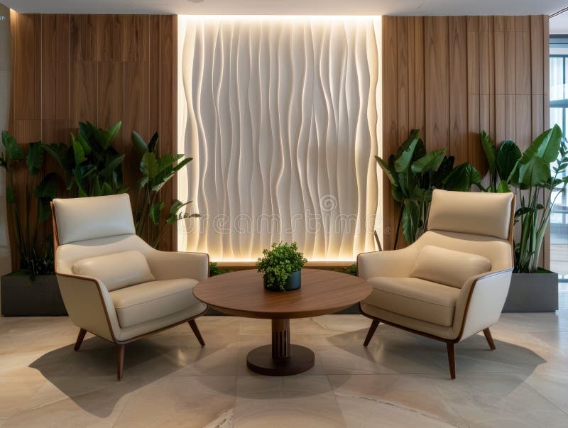 Modern Luxury Hotel Lobby with Comfortable Seating Stock Illustration ...